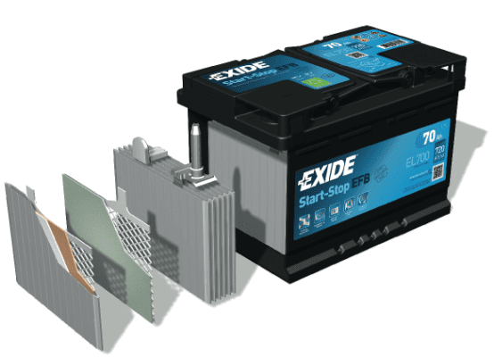 Exide EL1000 12V 100Ah 900A/EN EFB - køb online her!